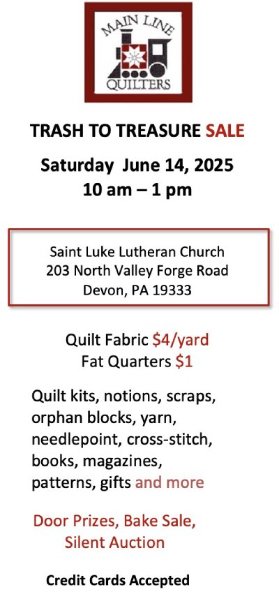 MLQ Programs for 2025 | Main Line Quilters - celebrating 50 years!